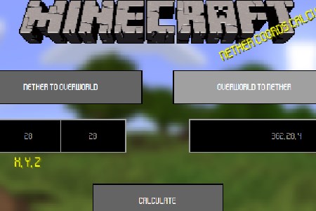 Minecraft"s Nether Coords Calculator - Variados